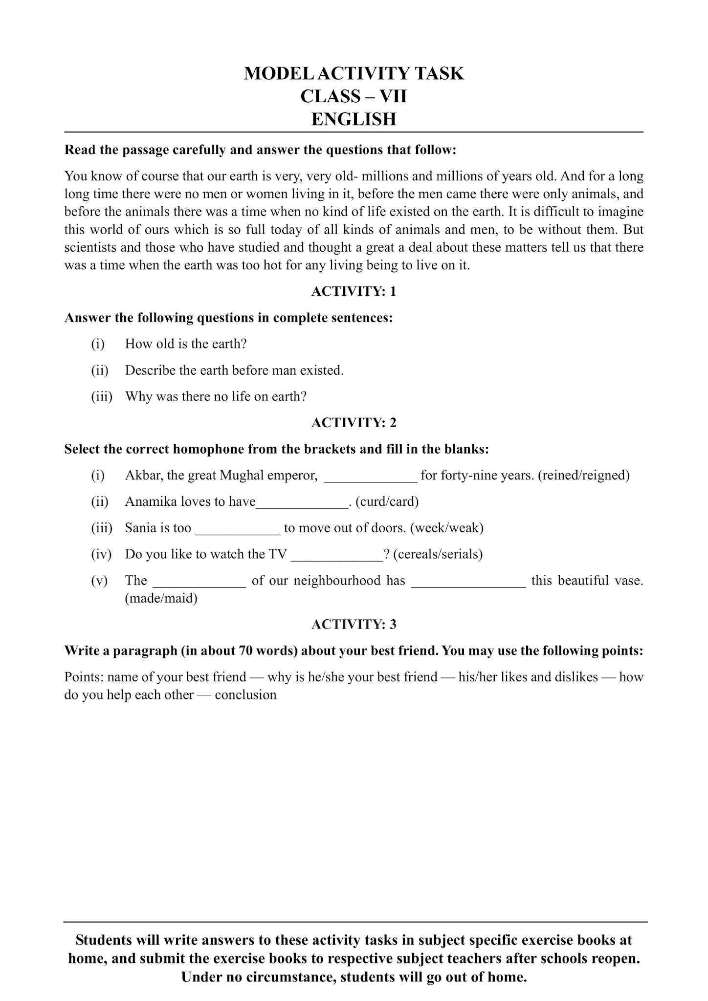 Model Activity Tasks Second Language English CLASS 7 Part One model-activity-tasks-second-language-english-class-7-part-one