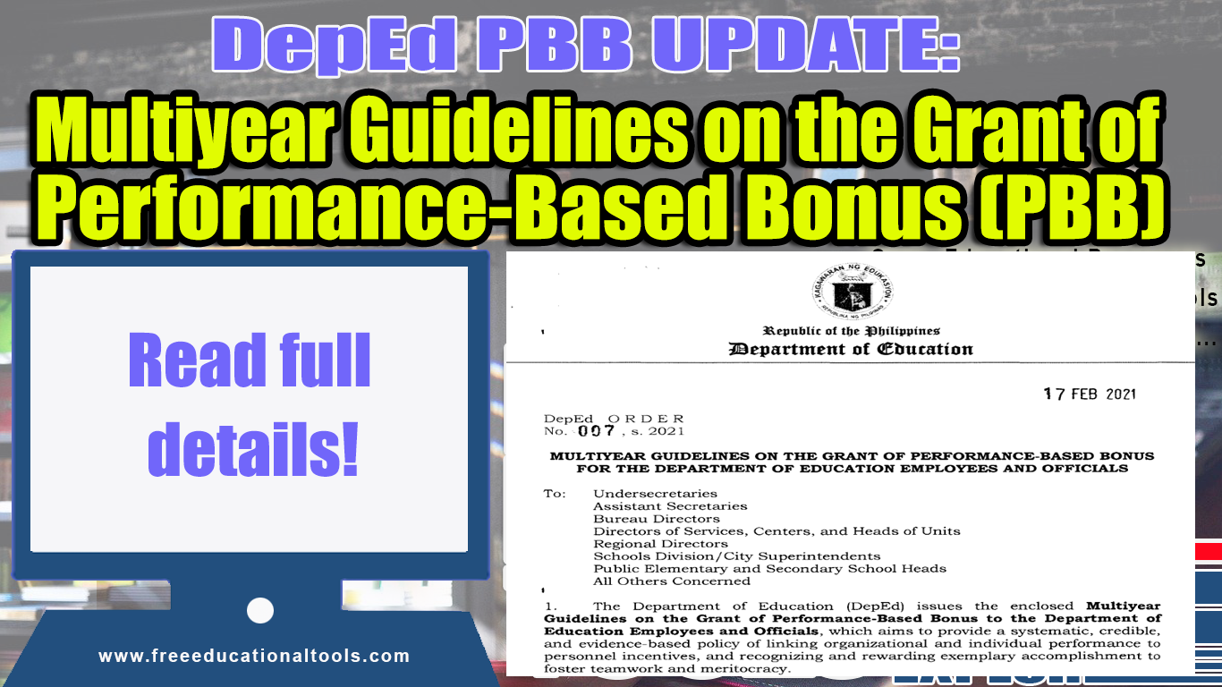 DepEd PBB UPDATE: Multiyear Guidelines on the Grant of Performance ...
