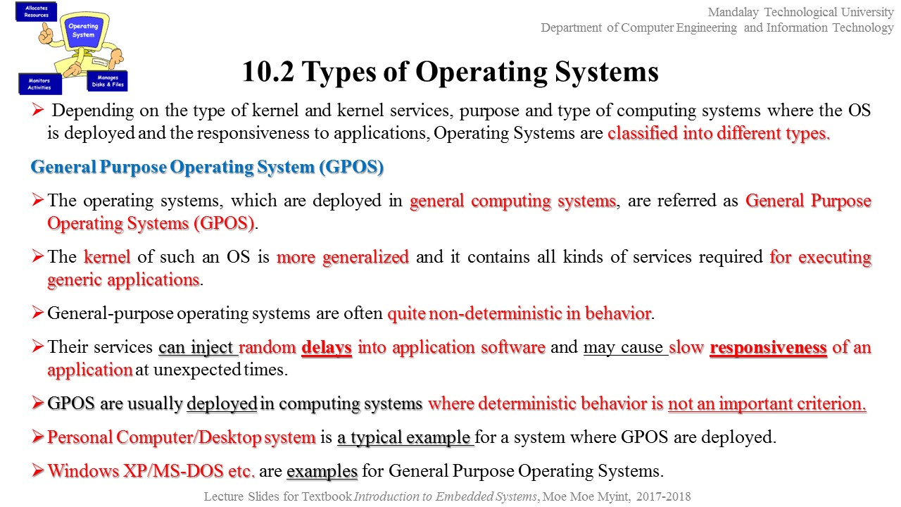 Dr Moe Moe Myint: Embedded System II (2nd portion) Chapter 10-Real Time ...