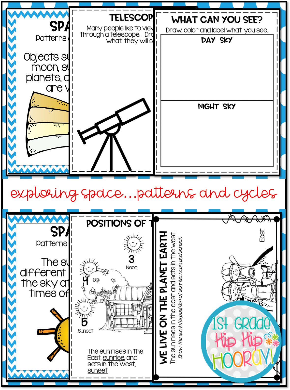 1st Grade Hip Hip Hooray!: NGSS Exploring Space: Patterns and Cycles