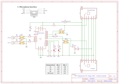 YO3HJV: Arduino PTT Sequencer for Xiegu G90