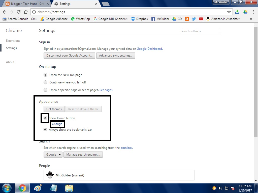 How To Change Google Chrome Search Engine And Home Page And Startup ...