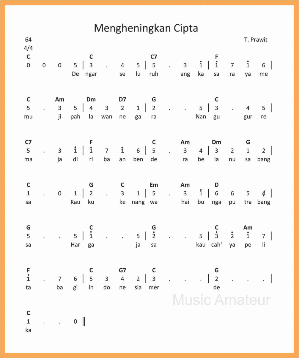 Not Angka Mengheningkan Cipta - SEPUTAR MUSIK
