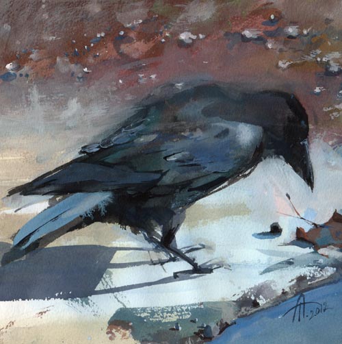 Daily Art Diary: Crow in Autumn
