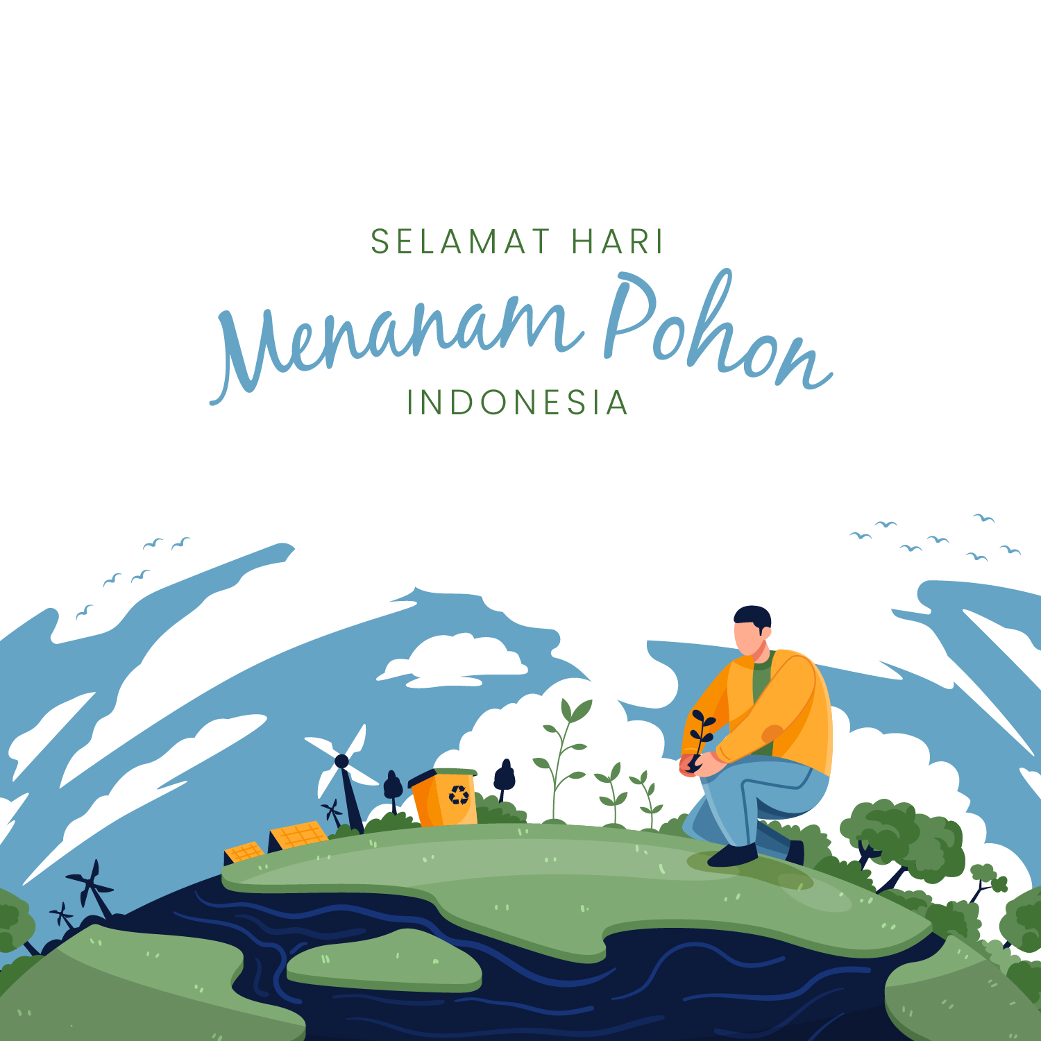 Poster Gambar Ucapan Selamat Hari Menanam Pohon Indonesia - 28 November ...