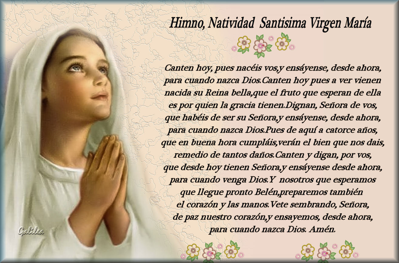 Santa María, Madre de Dios y Madre nuestra: Himno, Natividad Santisima ...