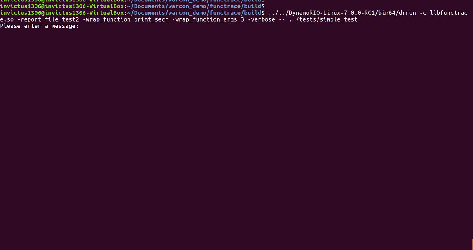 Functrace A Function Tracer