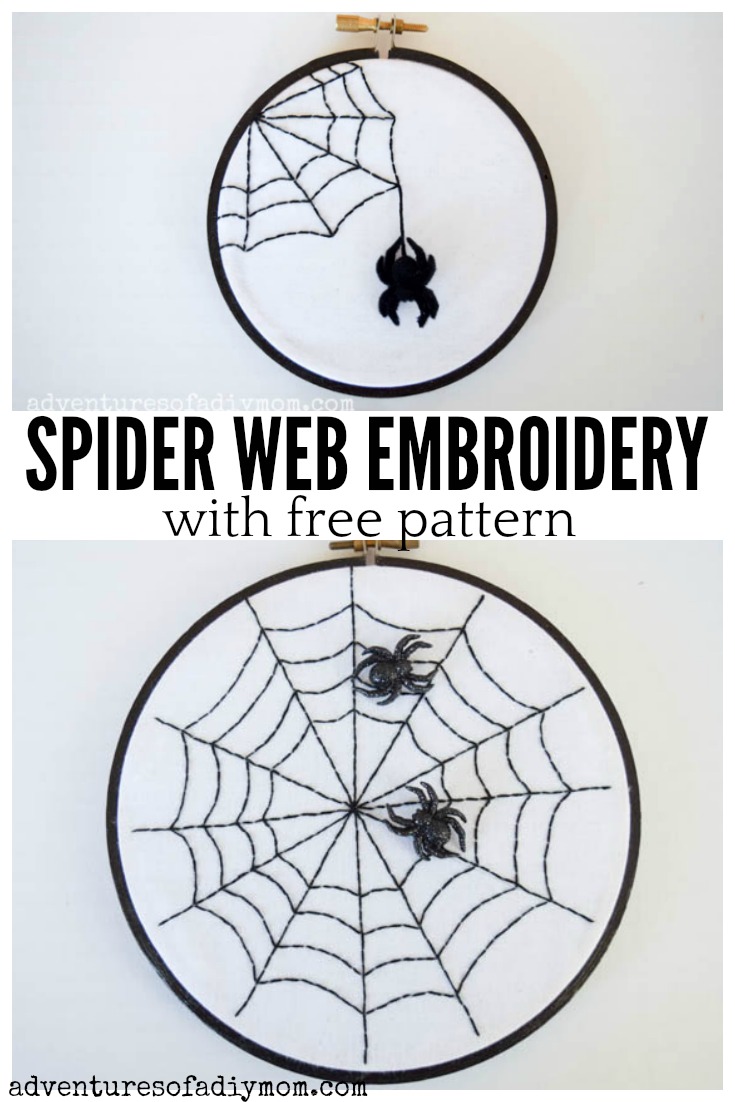 Spider Web Embroidery with Free Pattern - Adventures of a DIY Mom