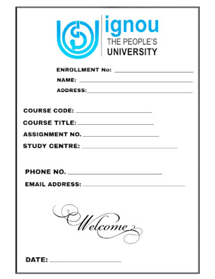 Assignment Front Page(Cover page) for IGNOU ASSIGNMENT for JUNE 2020