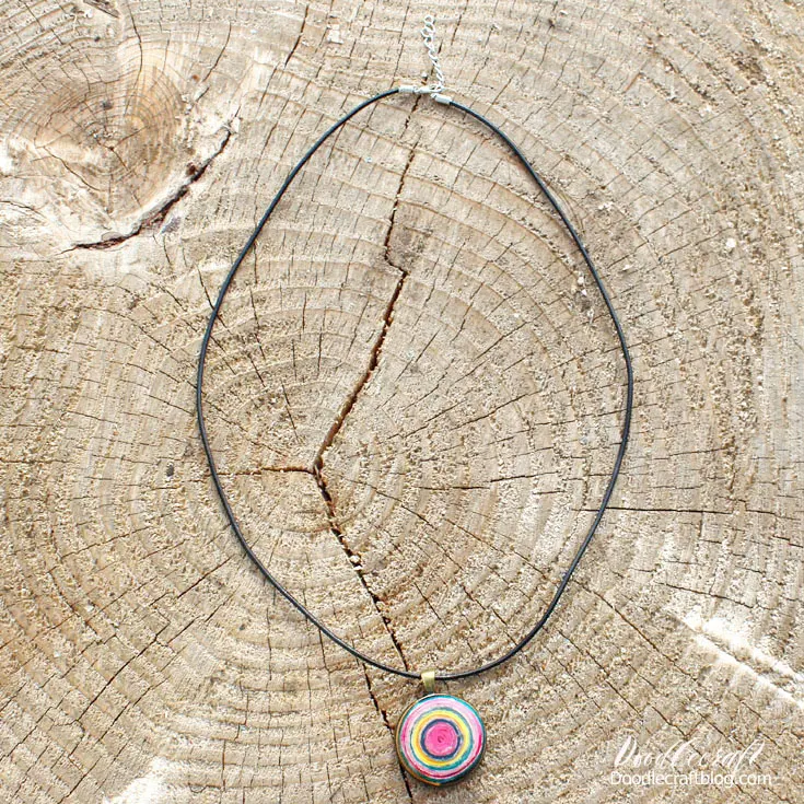 Rolled Paper Pendant Necklace