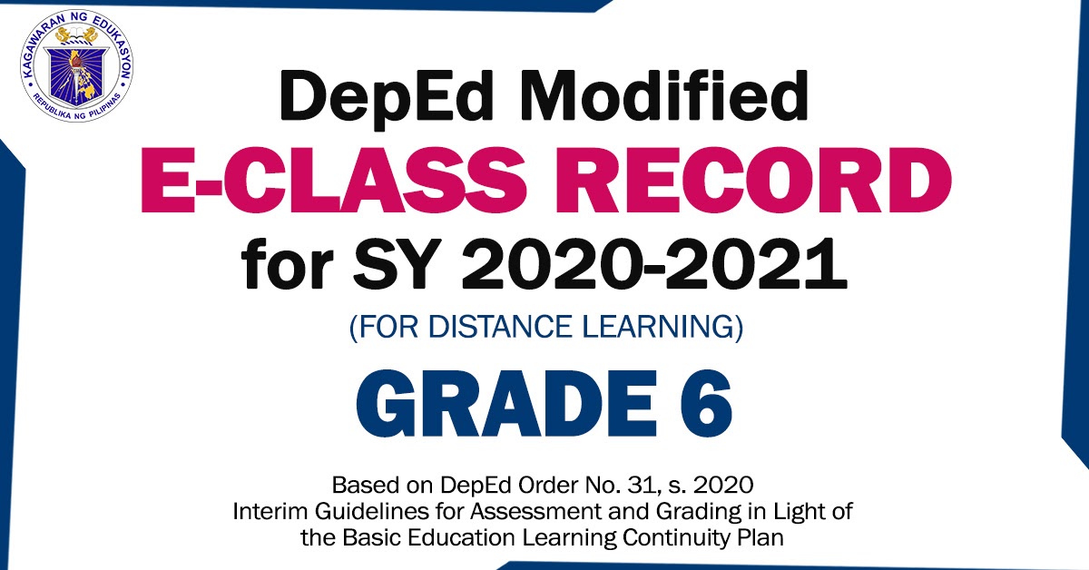 GRADE 6 MODIFIED E-CLASS RECORDS for SY 2020-2021 (Free Download ...