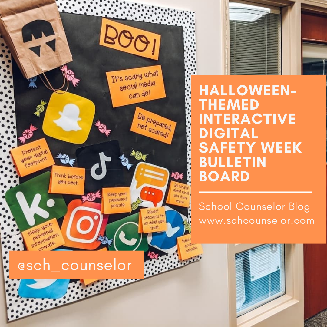 Halloween-Themed Interactive Digital Safety Week Bulletin Board