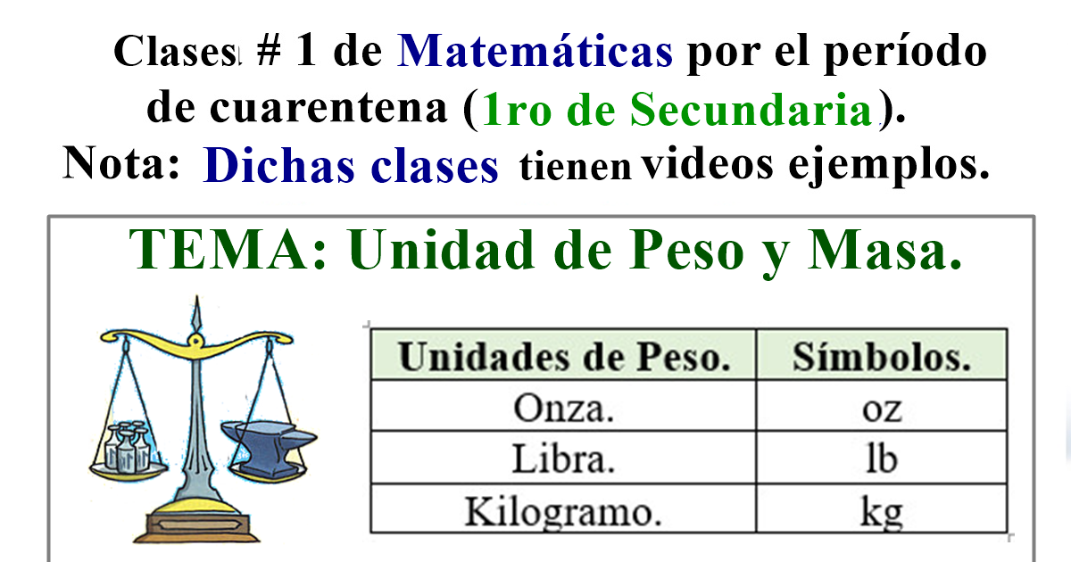 Unidades de Peso y Masa (1ra Parte). - Matemática Serie 23