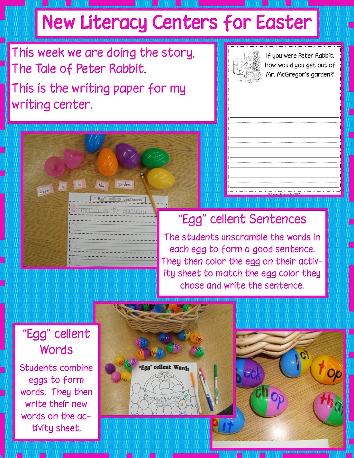 Golden Gang Kindergarten: Easter Literacy Centers and Freebies