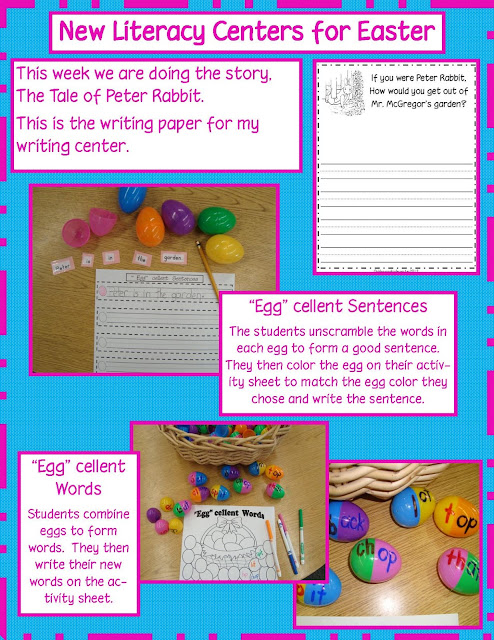 Golden Gang Kindergarten: Easter Literacy Centers and Freebies