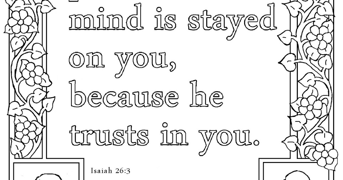 Coloring Pages for Kids by Mr. Adron: Free Isaiah 26:3 Print And Color ...