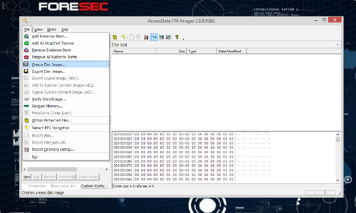 disk forensik dan system forensik: cara menggunakan aplikasi FTK imager Disk Forensik