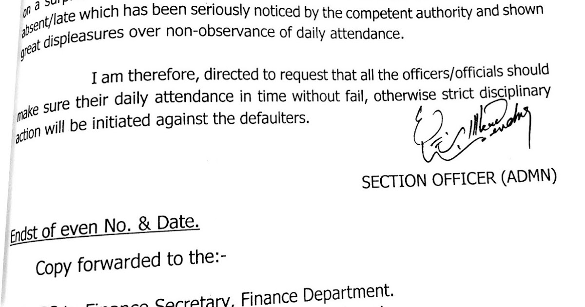 IMTIAZ KHAN: Observance of daily attendance and Explanation sample