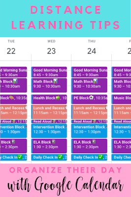 Distance Learning: Organize Their Day with Google Calendar | Grace and ...