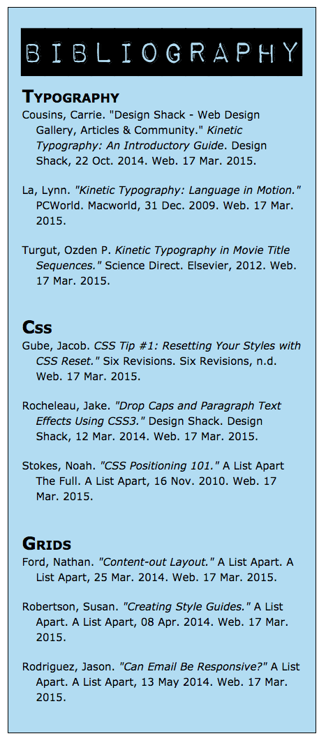 Art 244 - Typography 2: Project #4: A Short Bibliography, Part 2