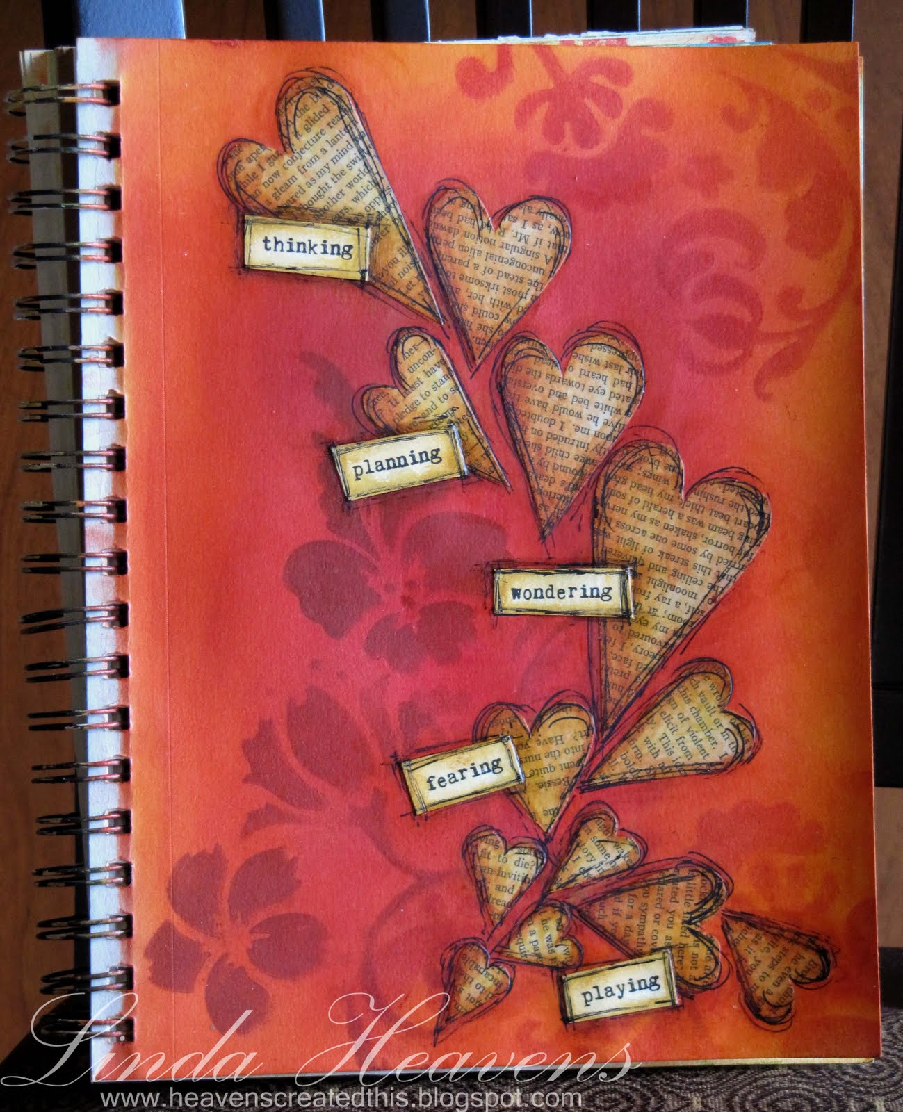 Linda Heavens: Art Journal Hearts