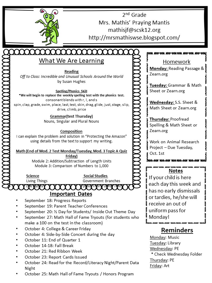 Mrs. Mathis' Second Grade Math and Science Class: 2019
