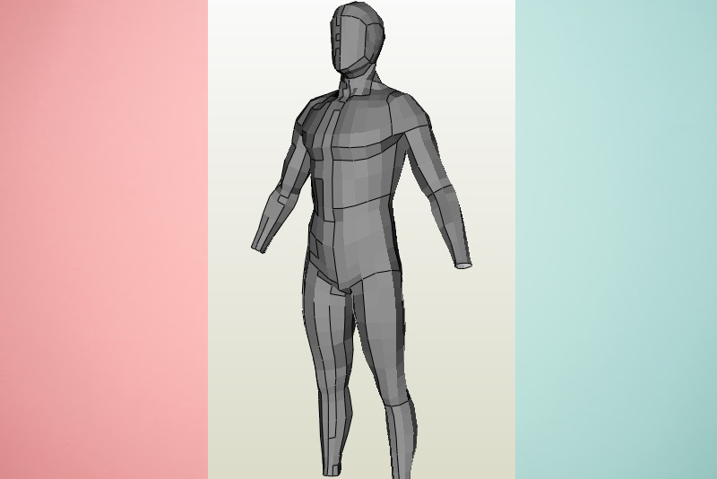Male mannequin template foam pepakura