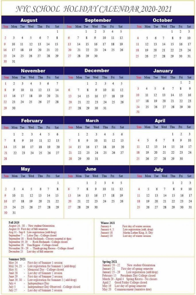 Nycdoe Calendar 2021 22 Pdf Texas Map