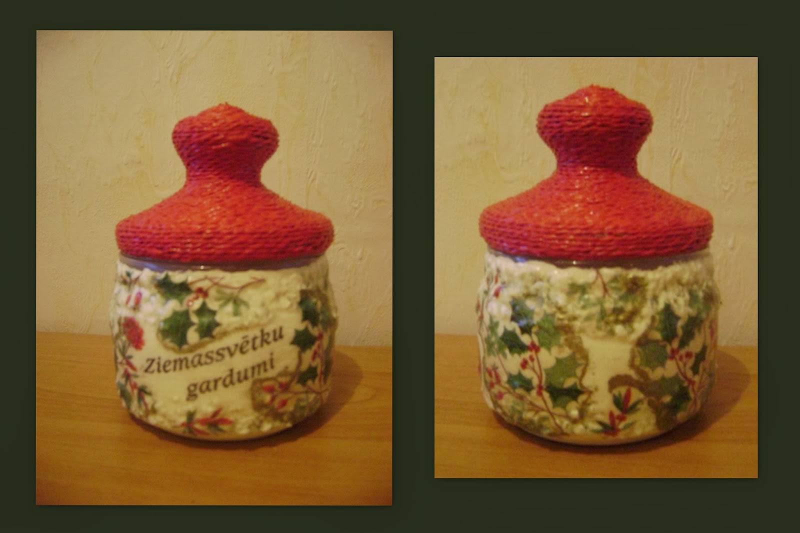 Dekupāžas darbnīca: Dekupētas bakaleja burkas