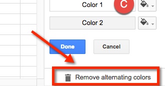 Google Sheets - Alternating Colors