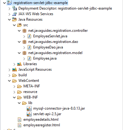 Servlet Registration Form + JDBC + MySQL Database Example