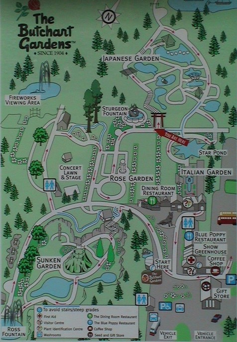 Butchart Gardens Map - Home Decor