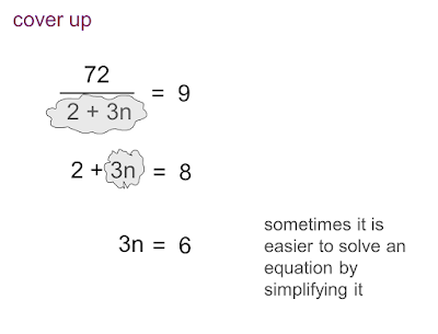 MEDIAN Don Steward mathematics teaching: 'cover up' method