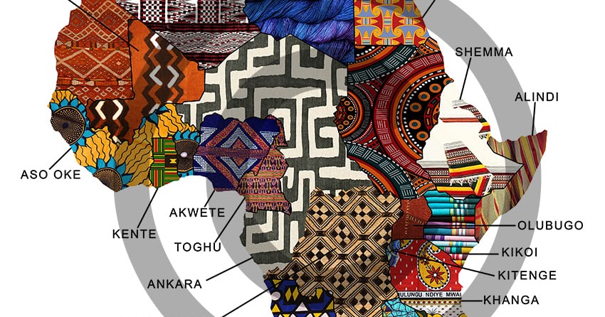work hard and be nice to people: Fabric map of Africa