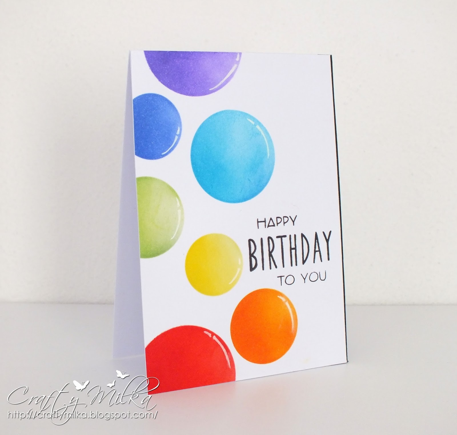 Crafty Milka: Rainbow Bubbles Card