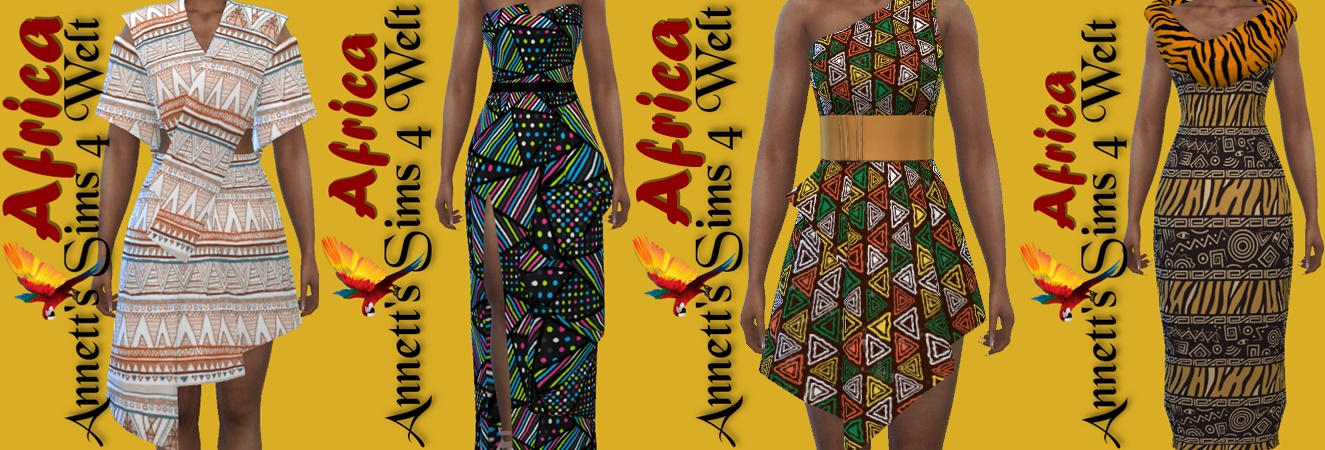 Annett's Sims 4 Welt: Get Famous AFRICA Dresses