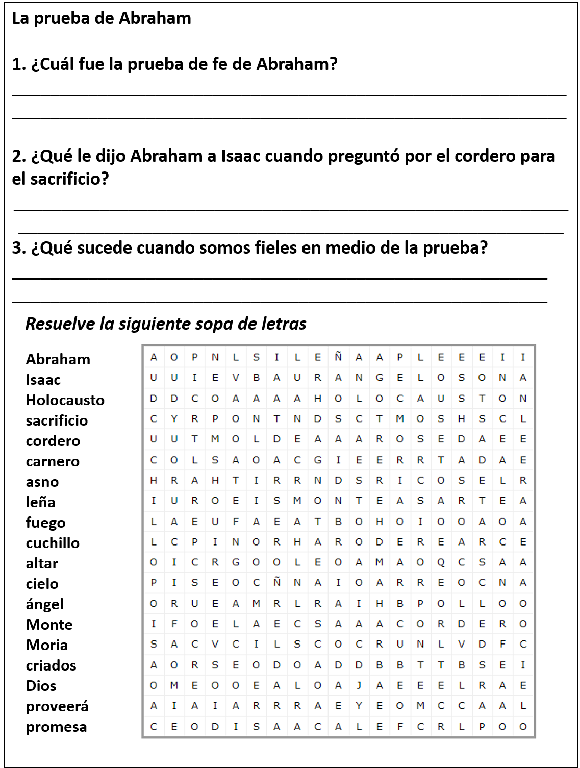 La prueba de Abraham - Mar de Vida Abundante