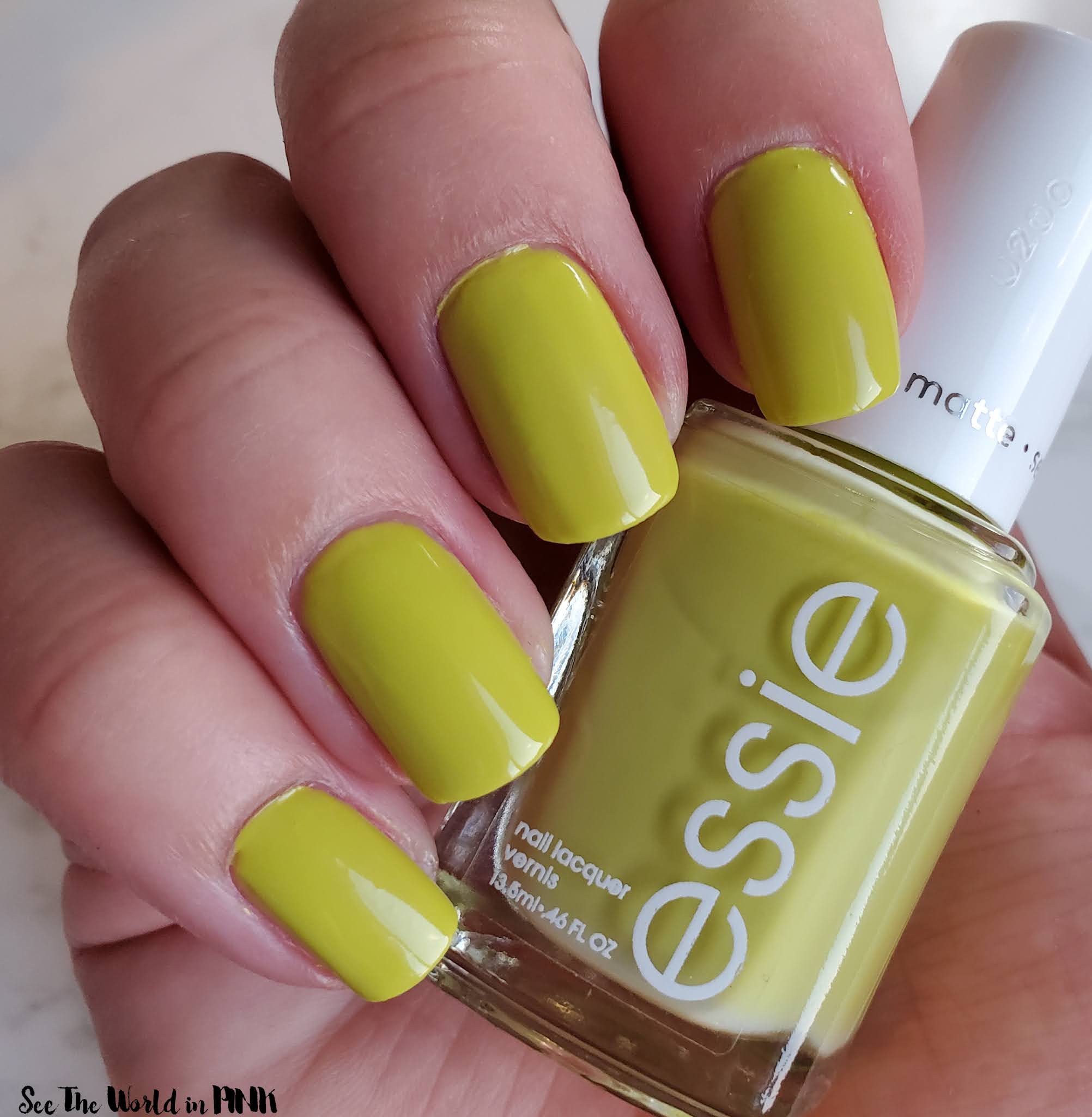 Manicure Monday - Matte Chartreuse Nails, Essie Have A Ball Polish ...