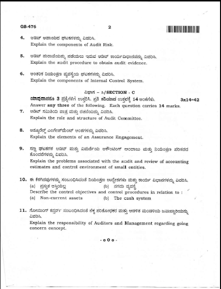 Bangalore University B.Com. INTERNATIONAL AUDITING AND ASSURANCE PAPER ...