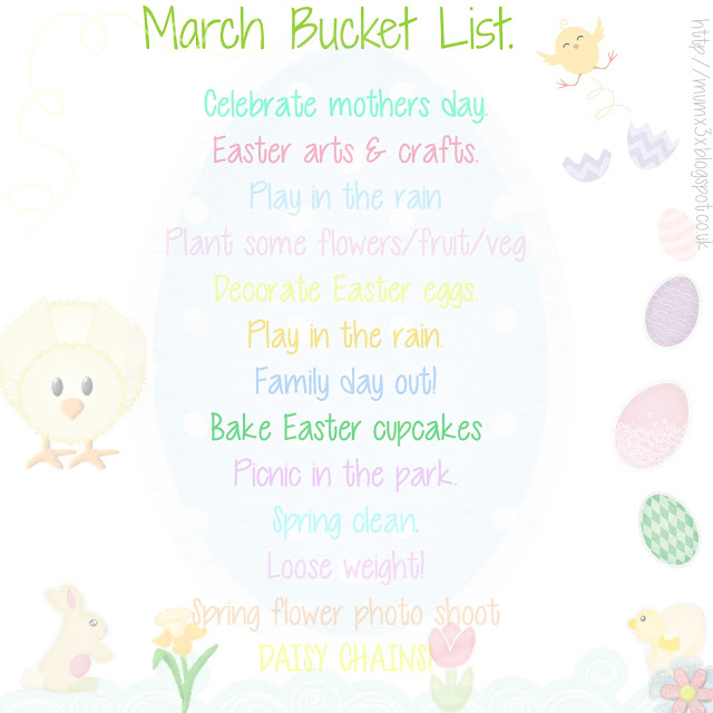 March and Easter bucket list. - Ups & Downs, Smiles & Frowns