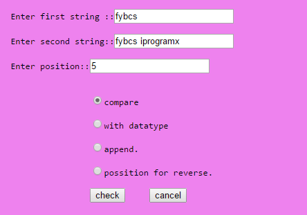 Write a PHP script for Compare the two strings, Append, string are ...