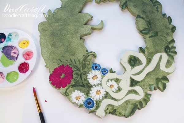 Floral Painted Wood Wreath!