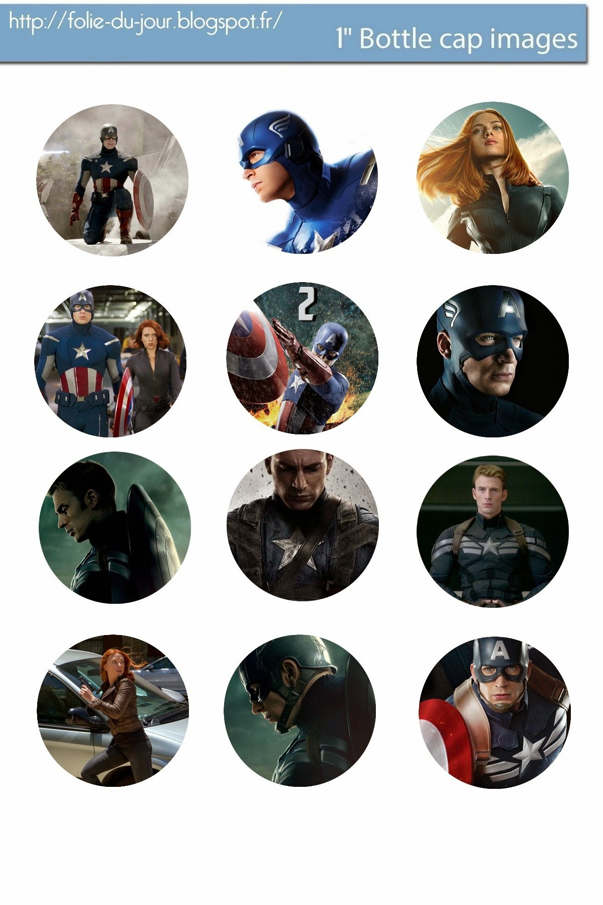 Free Bottle Cap Images: Captain America Free bottle cap images template ...