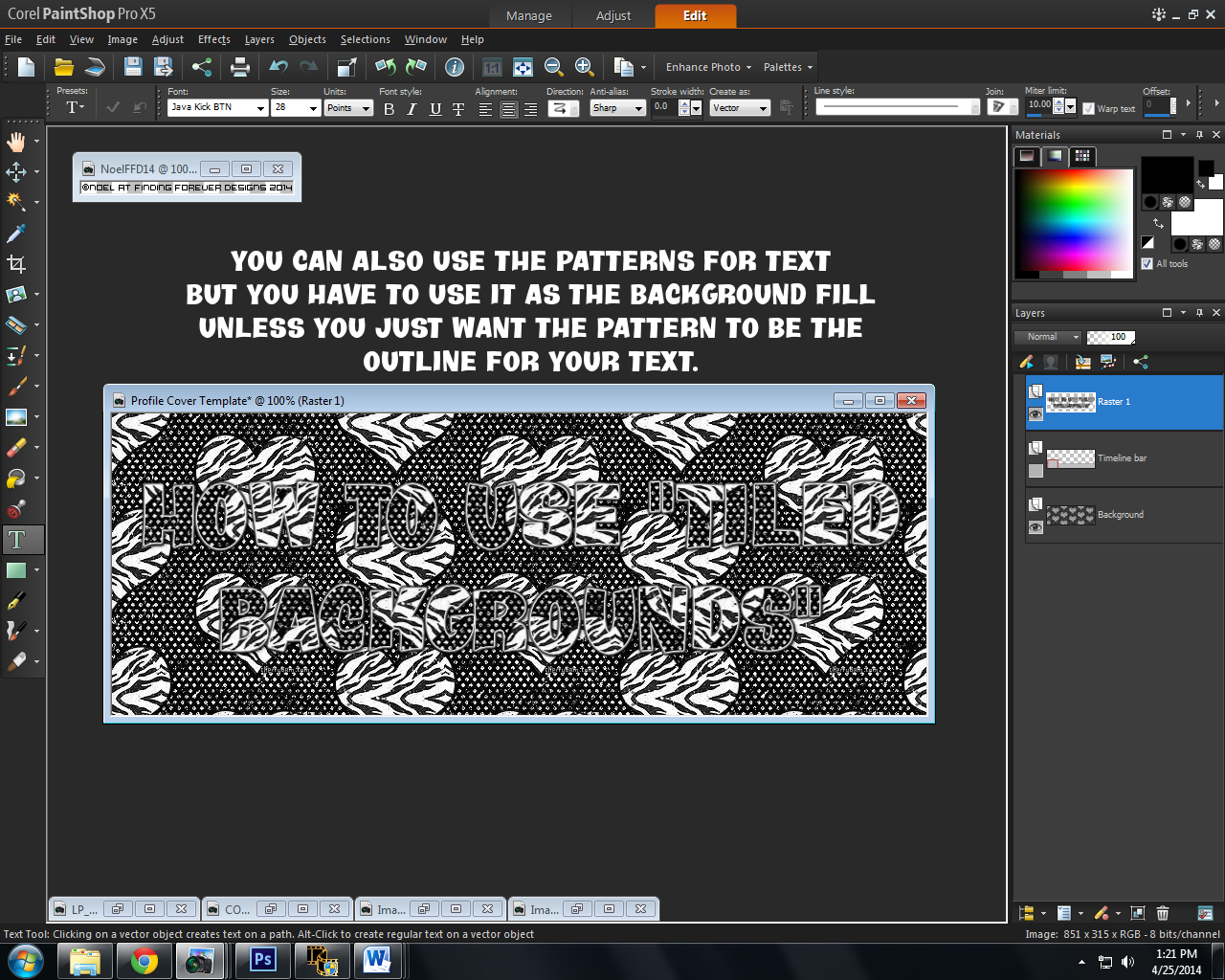 Finding Forever Designs: Fill Pattern Tutorial -- Paint Shop Pro