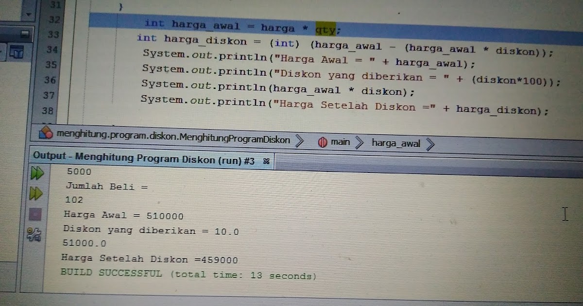 INGIN TAU: PROGRAM CARA MENGHITUNG DISKON mengunakan NetBeans