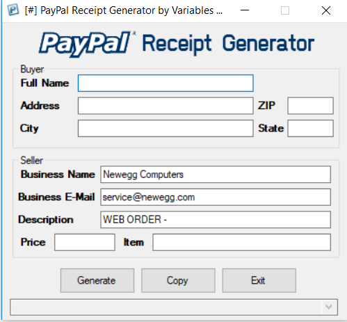 Fake Paypal Generator - Invoice Template