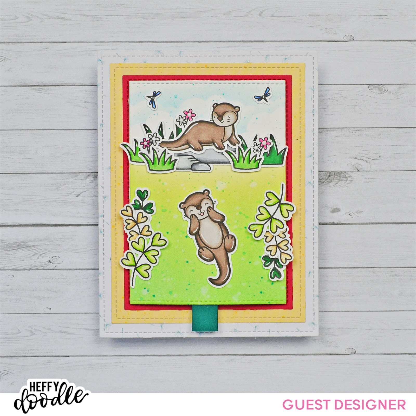 Blue Marine Craft: Heffy Doodle - Double Slider Birthday Surprise Card