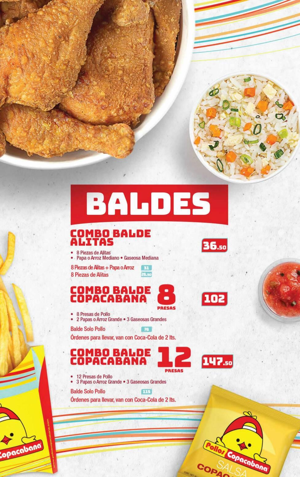 POLLOS COPACABANA : MENU -POLLOS