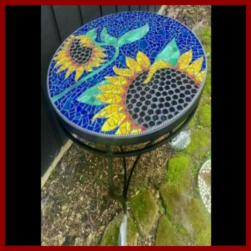 DIY And Household Tips: Mosaic Sunflower Table Using Trend Glass Tiles
