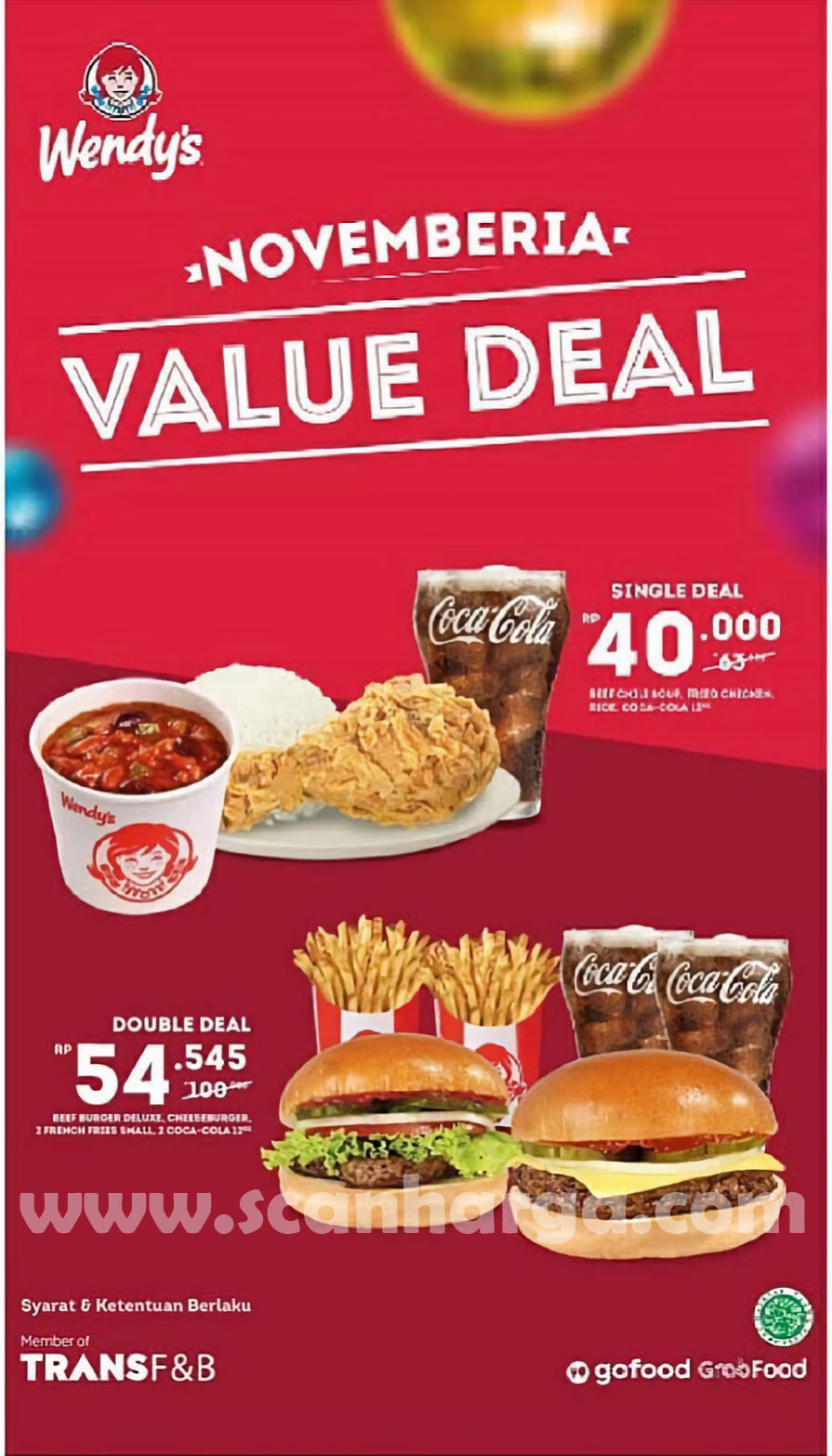 Promo Wendy's Novemberia Paket Value Deal* - scanharga